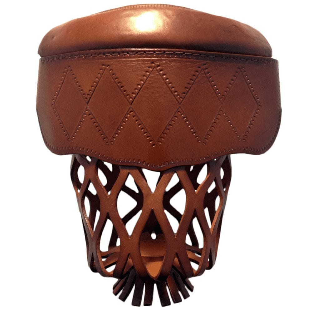 Brown Diamond Leather Pool Table Pocket Set | Games For Fun